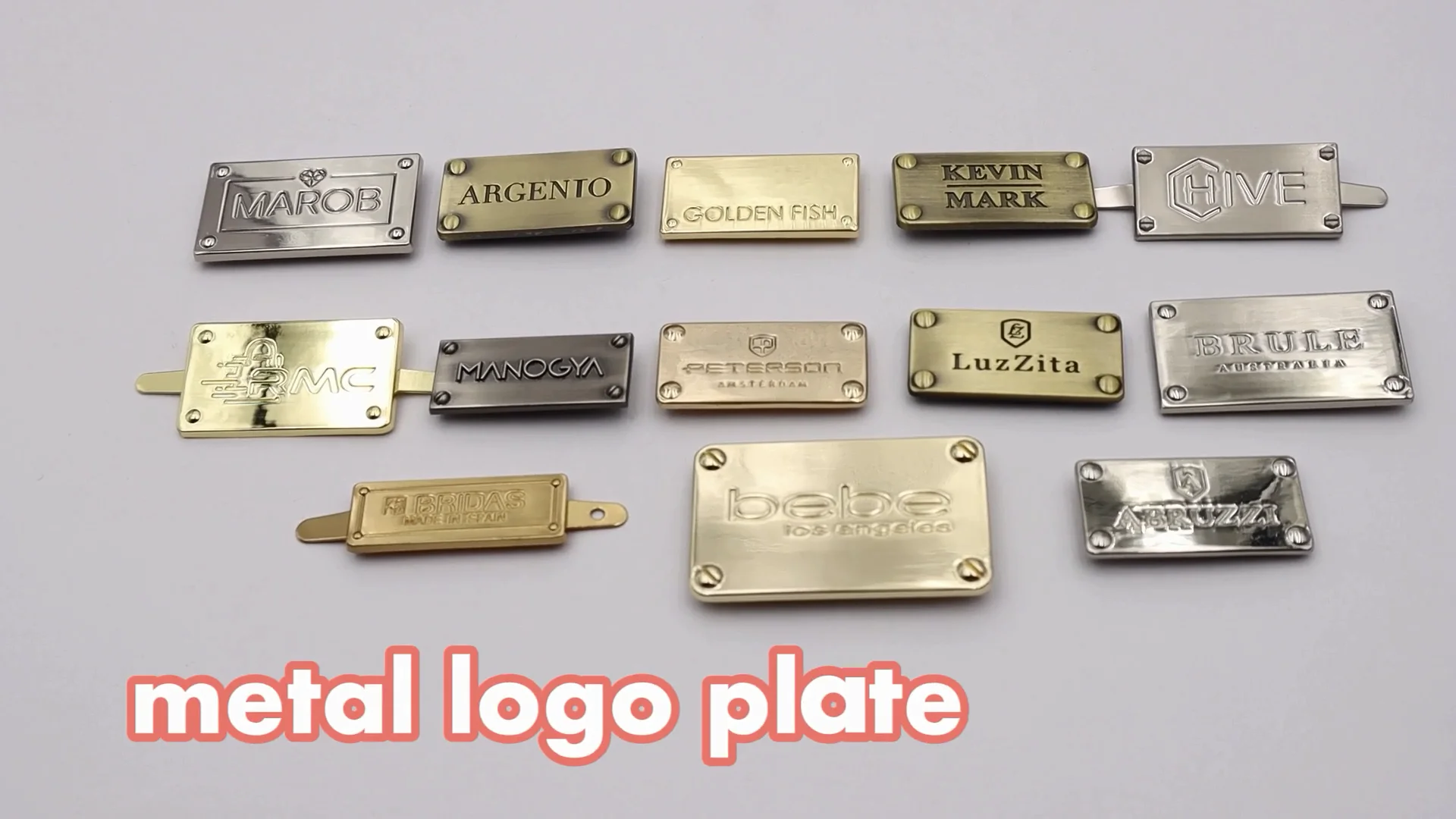 Purse Hardware Antique Brass Custom Engraved Metal Logo Label Plate For ...