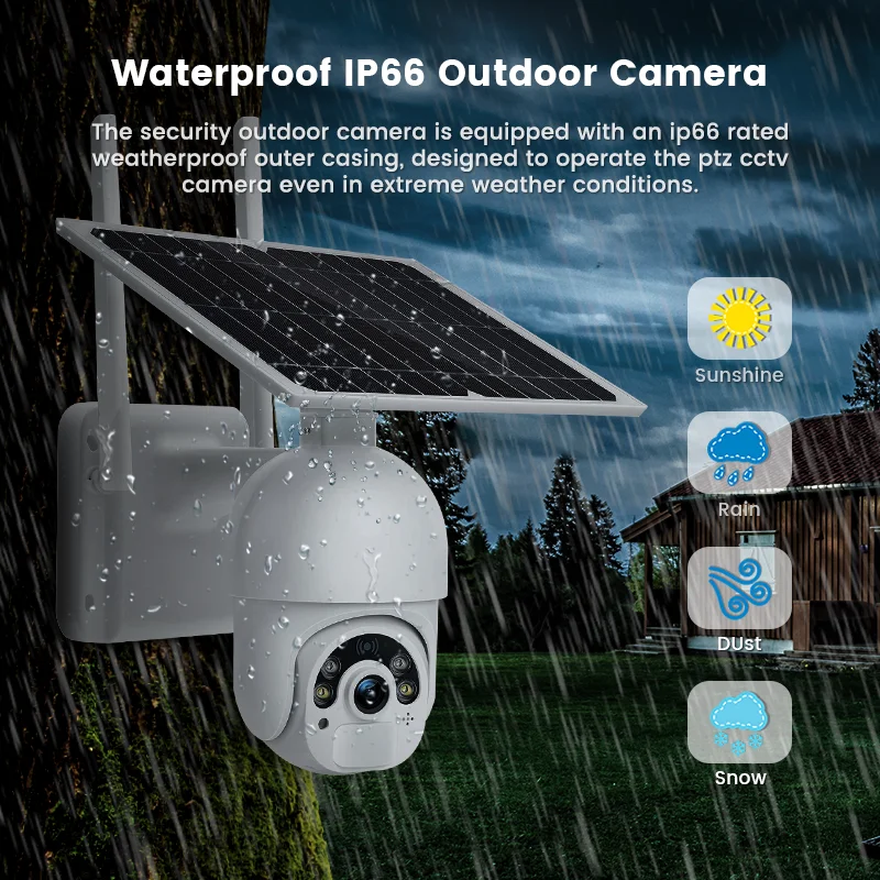 1080p Solar Panel Wireless Security Cctv Dome Ptz Camera 360 Outdoor ...