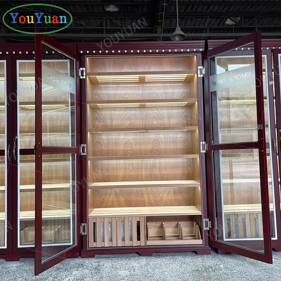 Smoke Cigar Shop Interior Cigar Display Cabinet Cigarette Shop Fitting ...