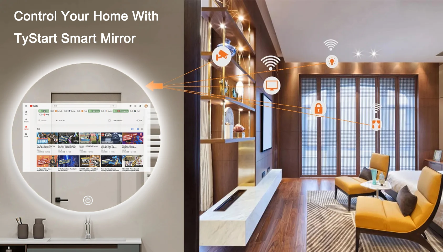 Wholesale Home Customized Bathroom Smart Touch Screen Mirror With Tv ...