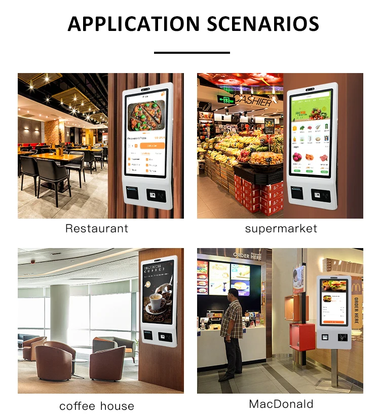 Kfc Restaurant 21 24 27 32inch Touch Screen Cashless Pos Fast Food Self ...