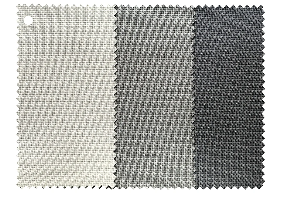 Outdoor Fiberglass Sunscreen Fabric / Pvc Solar Sunscreen Fabric Roll ...