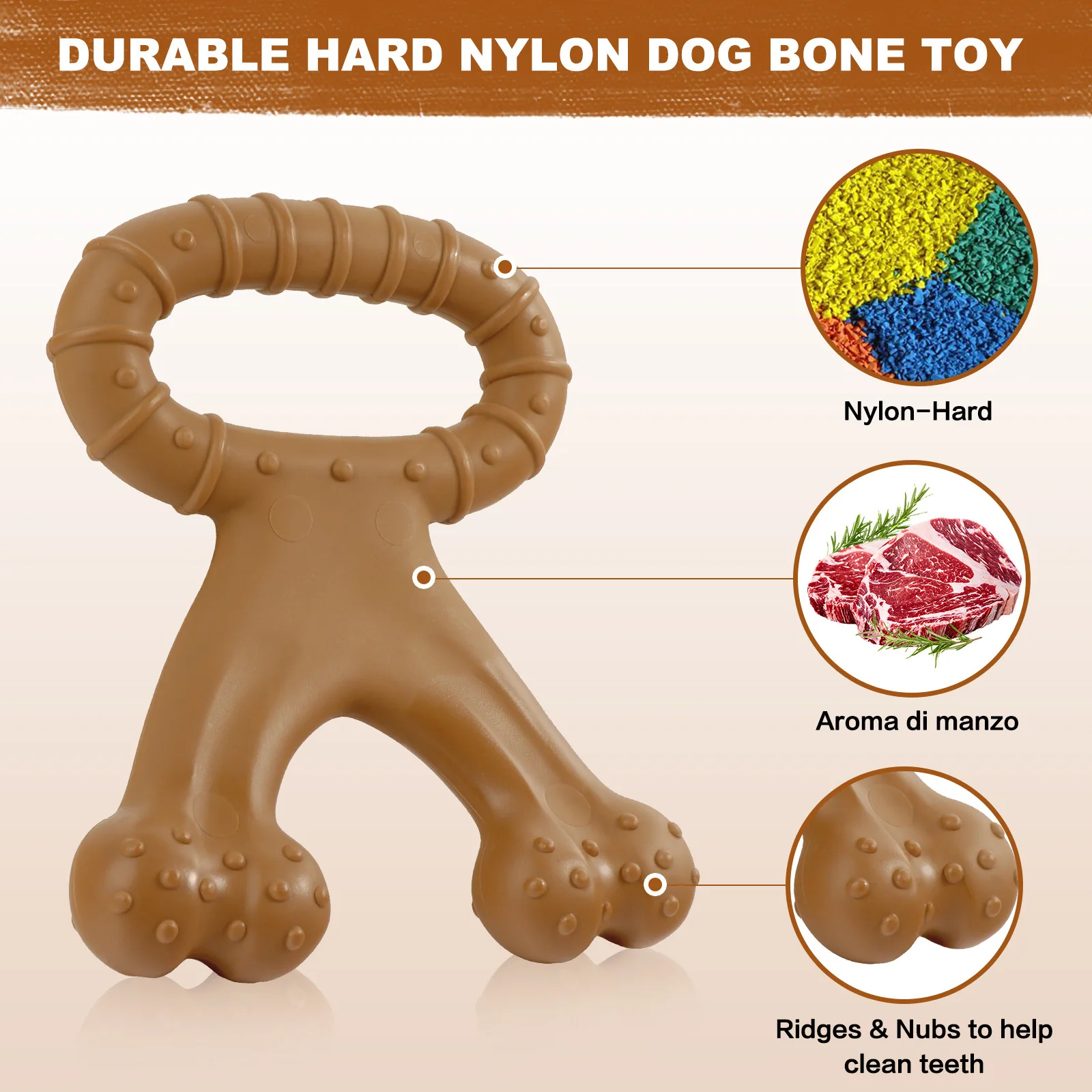 Dog Enrichment Toys Wishbone Durable Food Grade Dog Chew Nylon Bone Toy For Aggressive Chewers ...