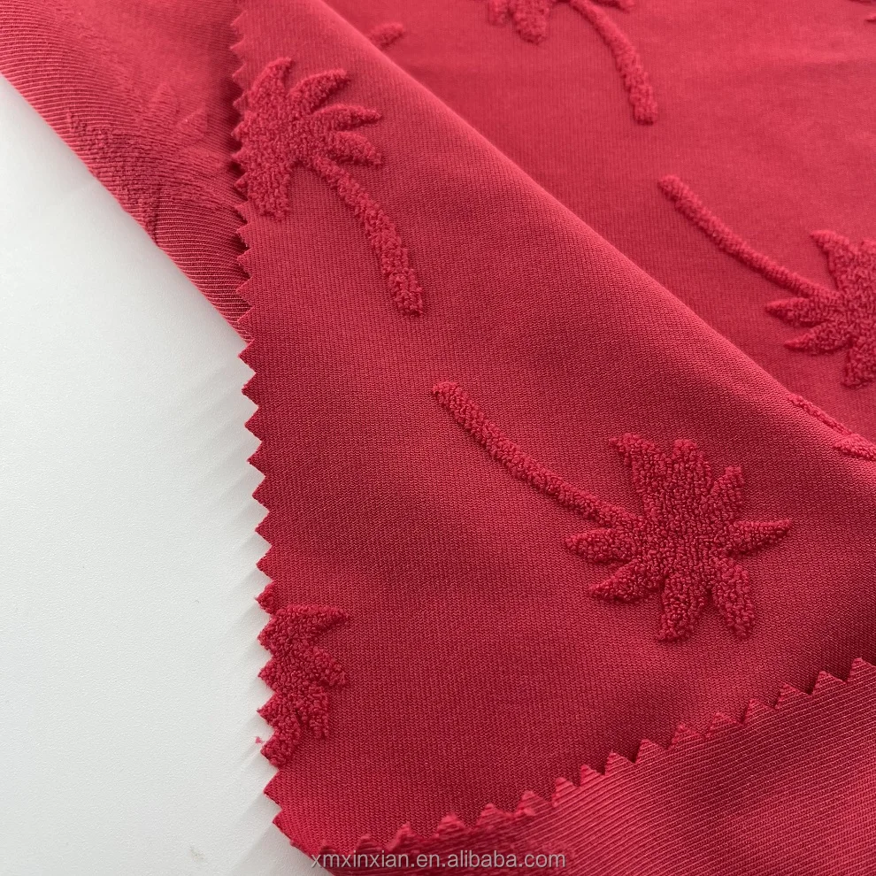 High Quality Palm Terry Jacquard Fabric for Swimwear