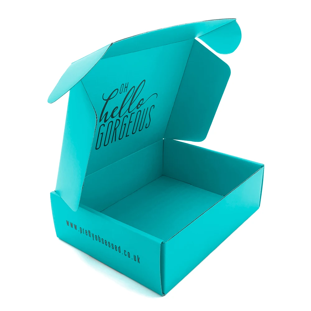 Custom Corrugated Packaging Large Lash Makeup Eyelash Nail Jewelry Teal ...