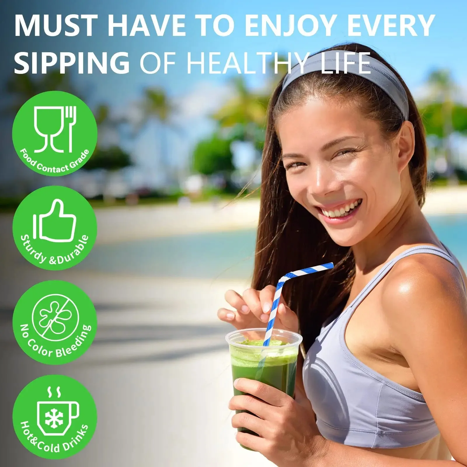 Bendy Flexible Bendable Straws Paper Dye-free,Ink-free,7.75" X 0.24 ...