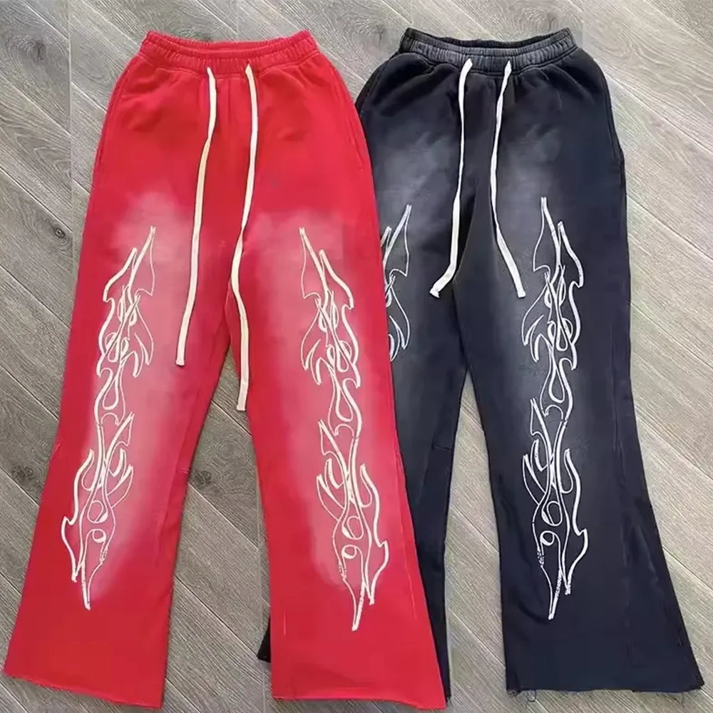 Manufacture Custom 100%Cotton French Terry Trouser Drawstring Flared ...