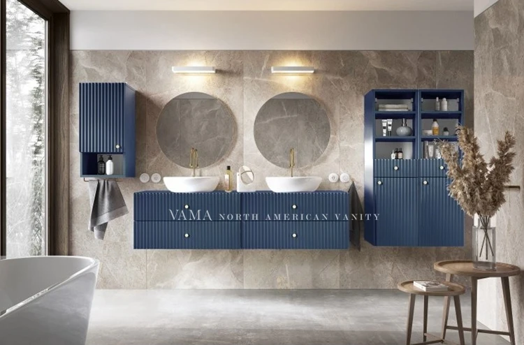 VAMA Customized Hotel Design Cabinets Wall Mounted Bathroom Vanity with ...