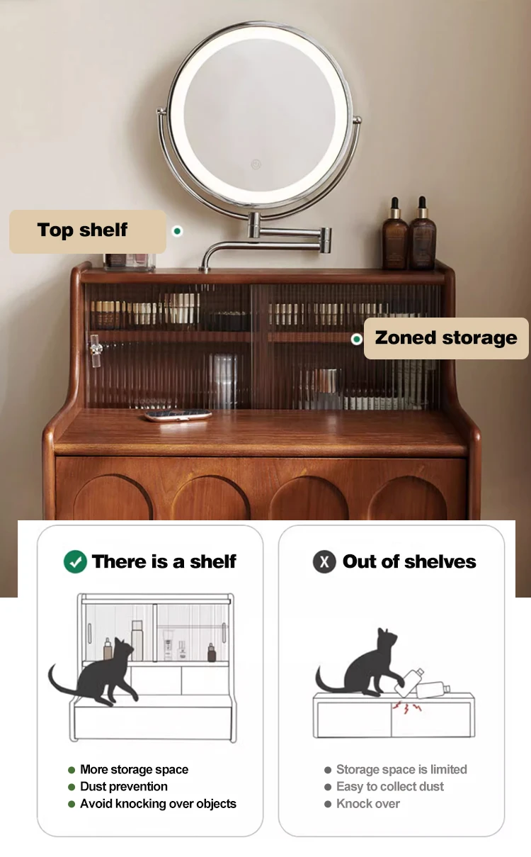 Medieval Style Small 60cm Dressing Table Retro Bedroom