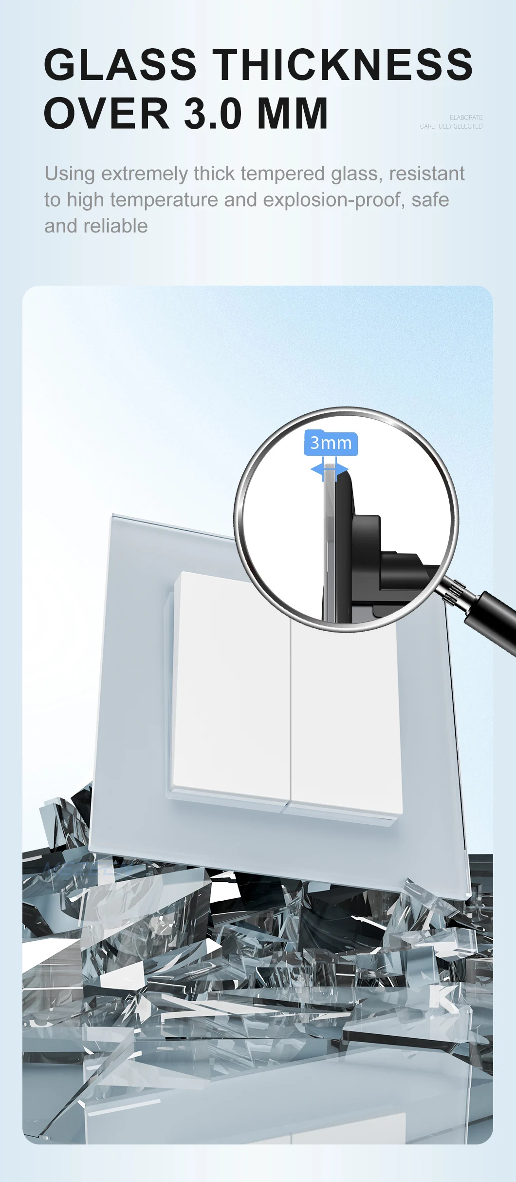 European Standard Classic Switch Design 220v 10a Gold Glass Panel ...