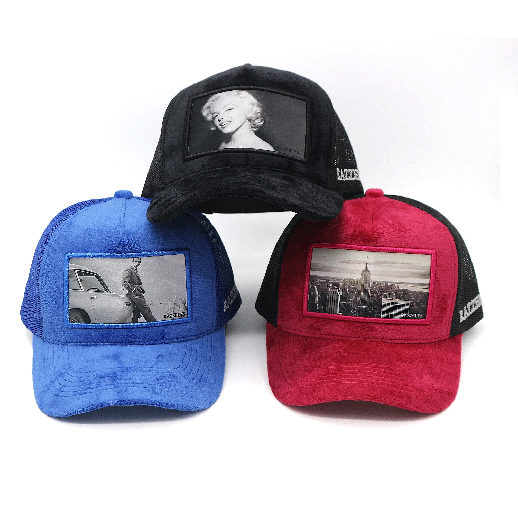 Wholesale Mesh Custom Velvet Trucker Cap - 5 Panels