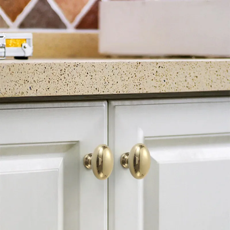 Modern Luxury Solid Brass Ball Handle Knob Drawer Cabinet Door Golden ...