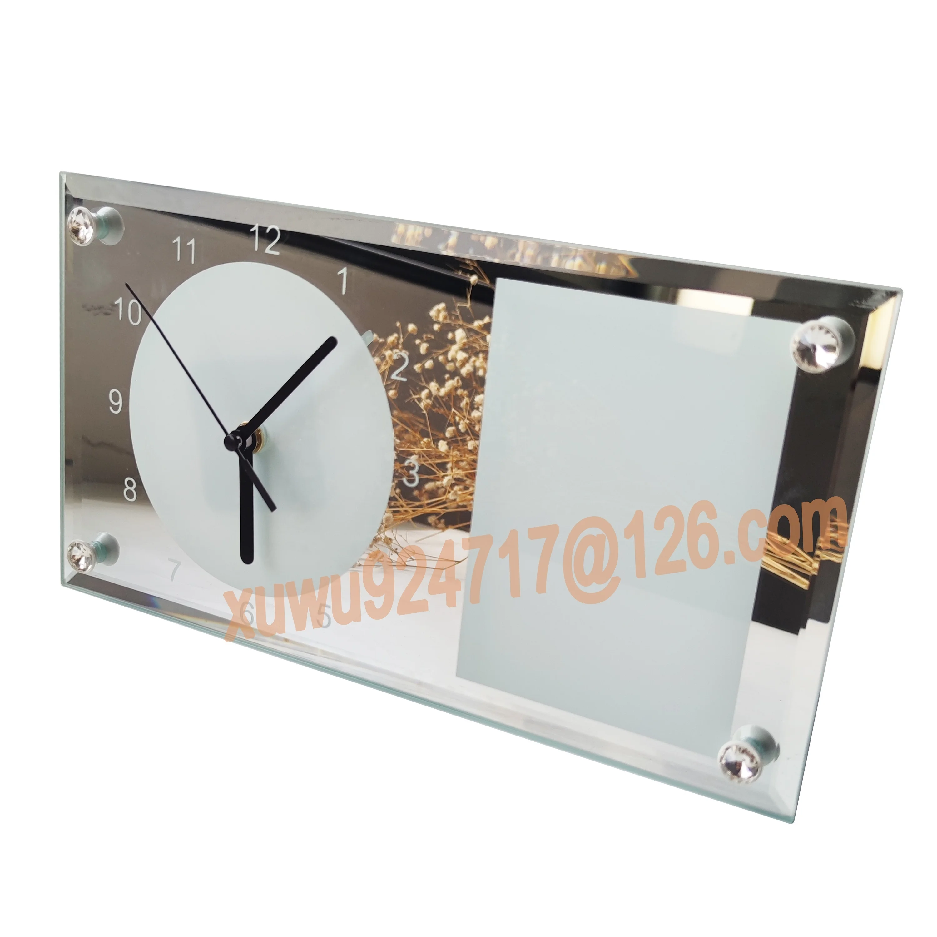 Glass Frame With Clock Souvenir Printable Sublimation Wall Square Glass ...
