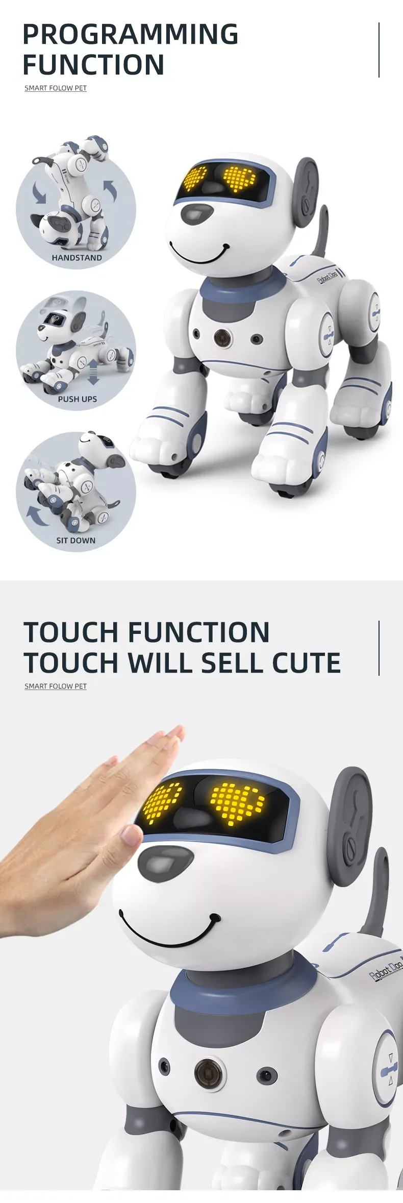 2023 Touch Interaction Programming Robotic Dog Electric Walking Stunt ...