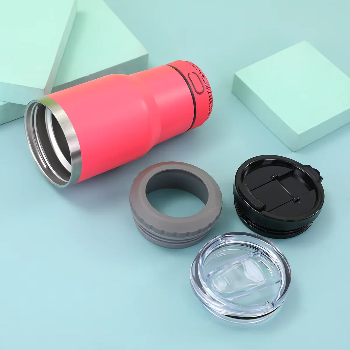 USB Charging Music Cup - Smart Red Tumbler with Speaker