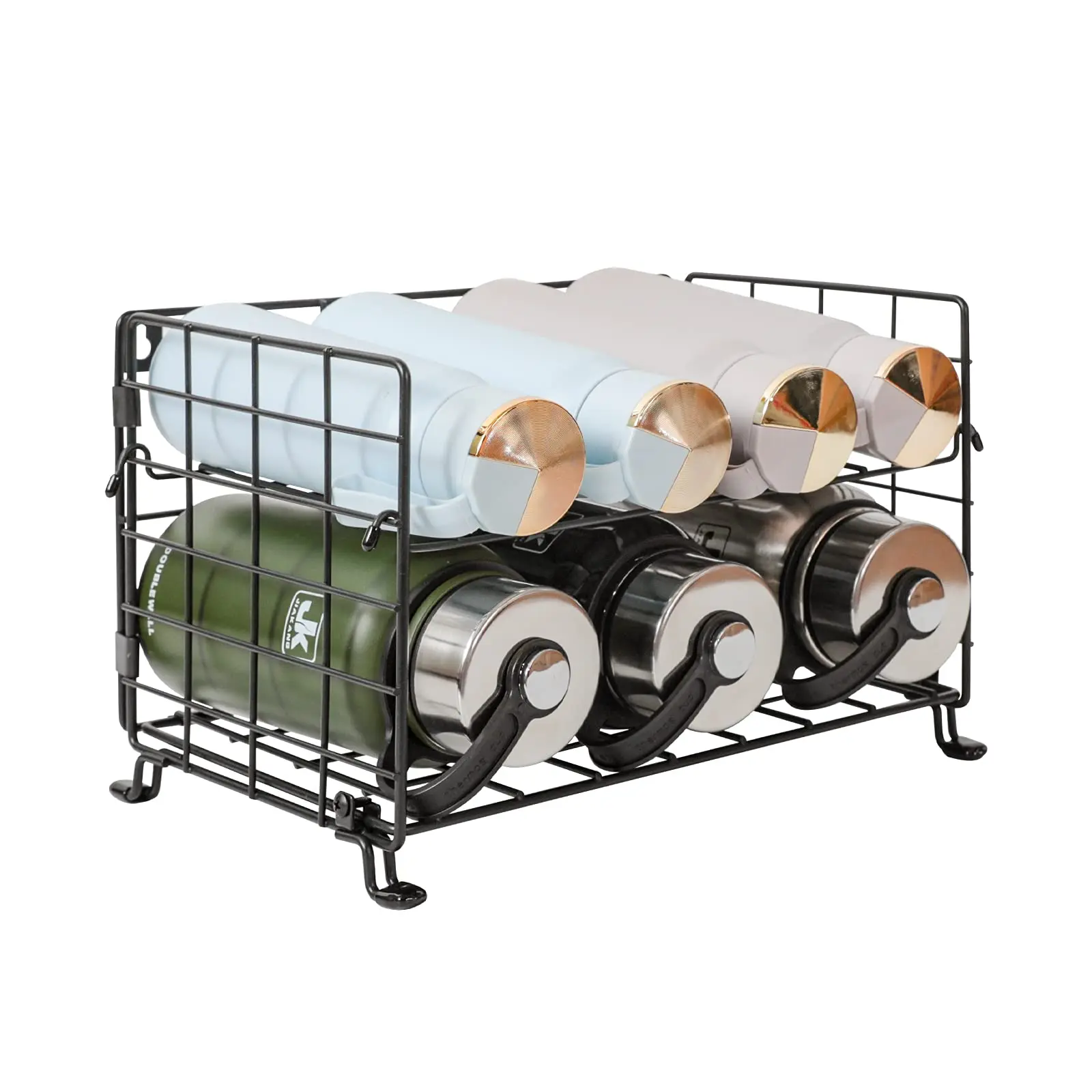 Adjustable Water Bottle Organizer,2-tier Wall-mounted Water Bottle ...