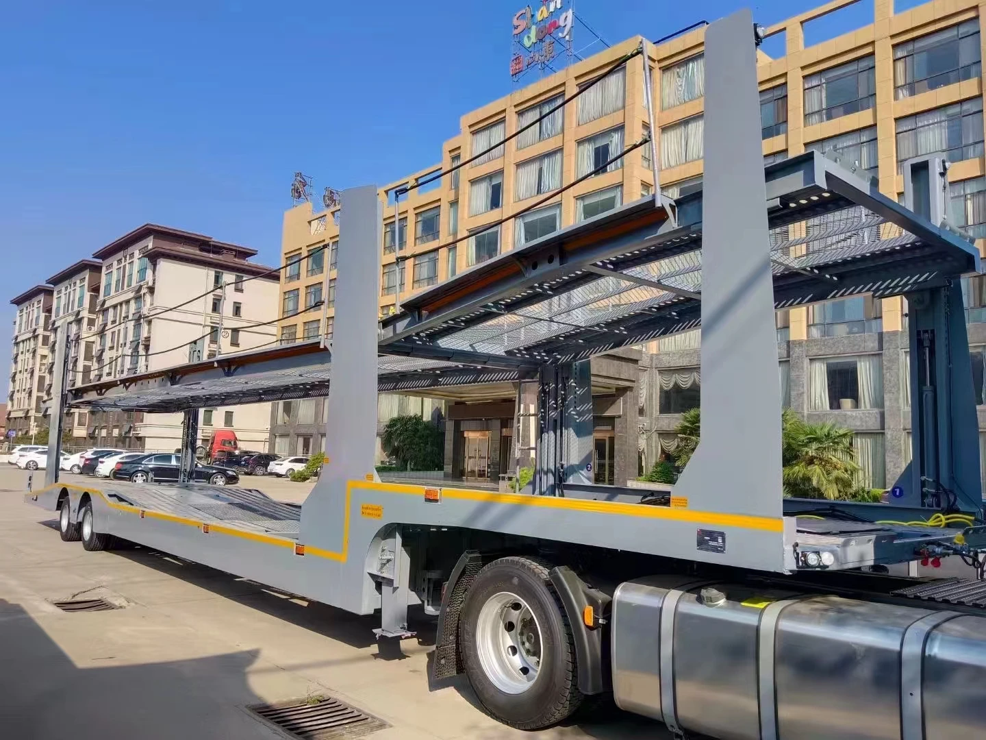 3 Axles Vehicle Transport Car Carrier Truck Trailer - Buy Car Carrying ...