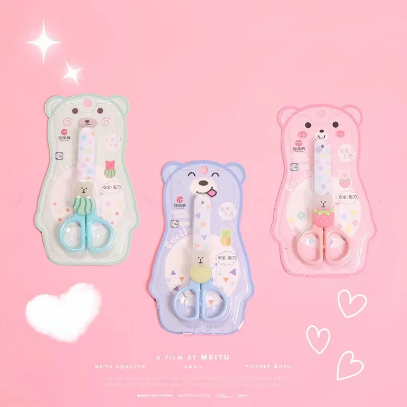 Cute Cartoon Scissors Creative Safety Scissors With Protective Case For ...