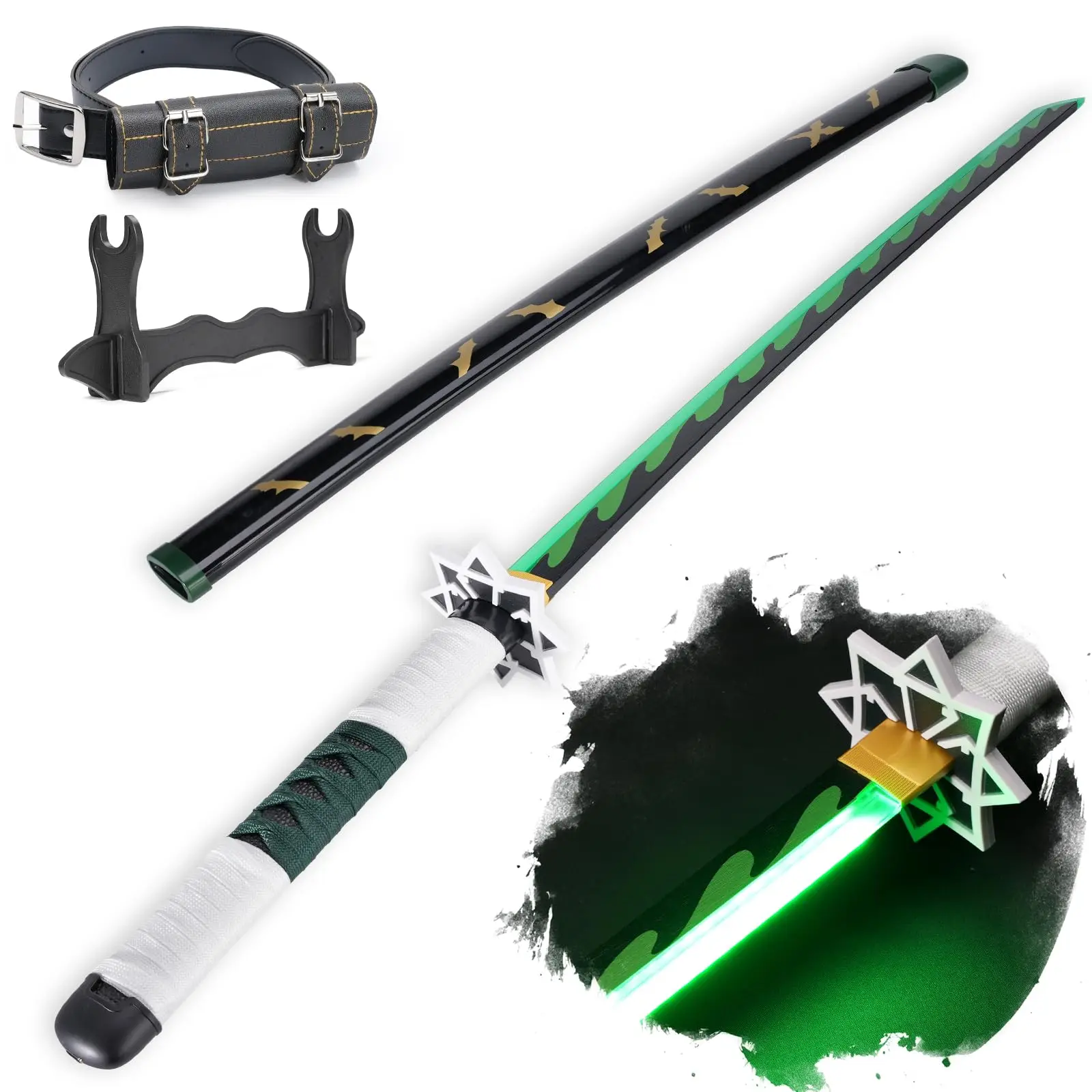 Demon Slayer Katana Light Up Charging One Piece Wooden Sword Toys ...