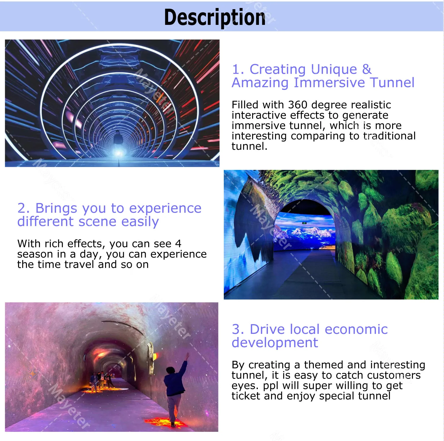 Mayeter Subway Airport Tunnels Using 3D Large Venue Indoor Wall Ceiling ...