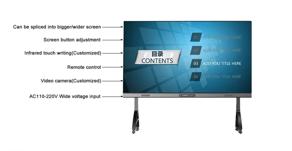 Movable Ultra HD TV LED Television Large TV Screen Display for Hotel ...