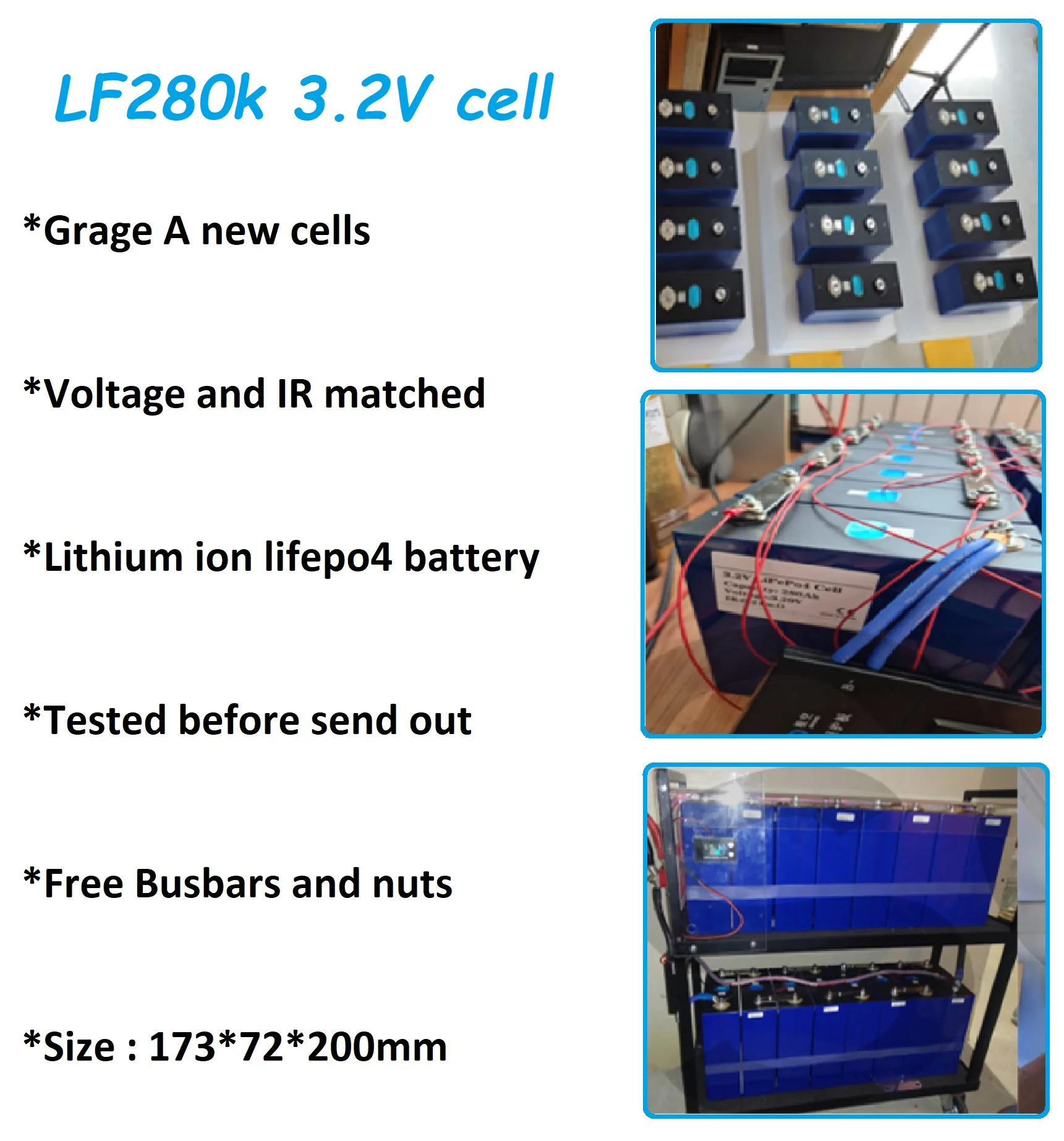 LF280k Prismatic a Battery Cells Lithium Ion Batteries 3.2v 50ah 100ah 230ah 280ah 300ah Solar ...