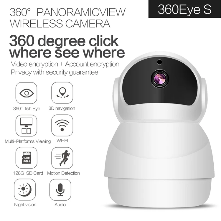360 Degree Rotated Cctv Camera Hd 1080p Security Wifi Indoor Camera ...