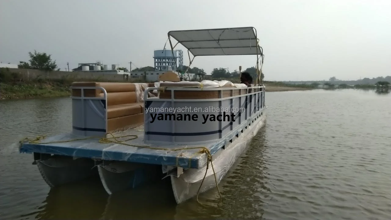 YAMANE YACHT Aluminum Pontoon Boat 9m 30ft Family Party Water Fishermen ...