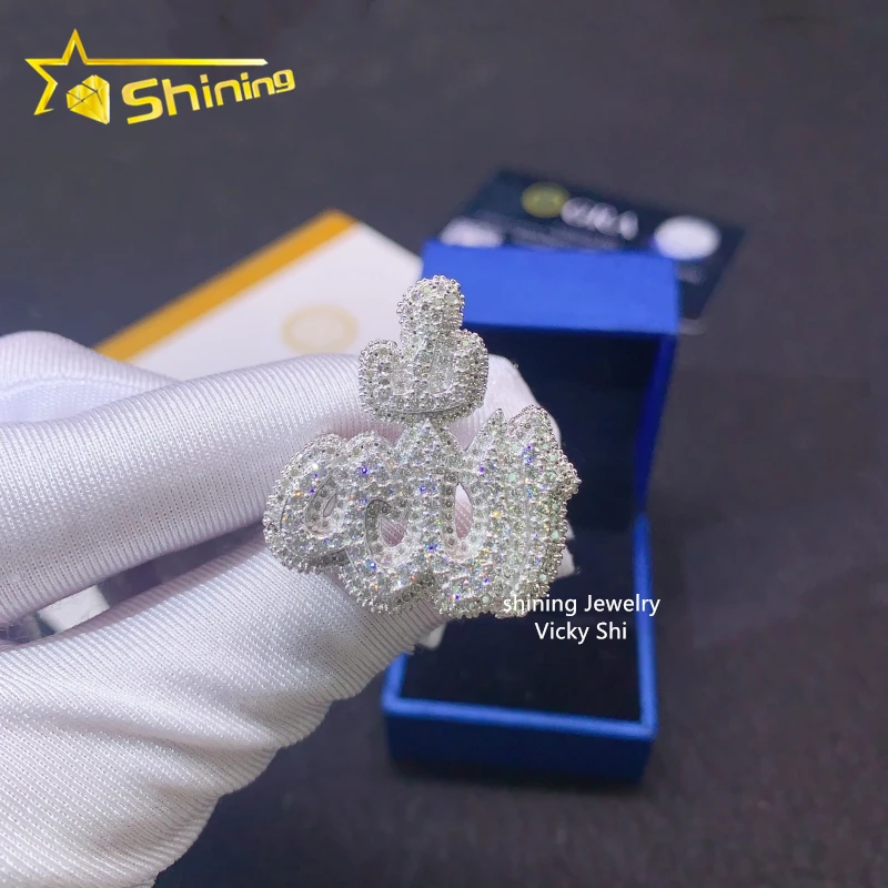Shining New Style Rapper Hip Hop Jewelry Rings Iced Out 925 Silver ...