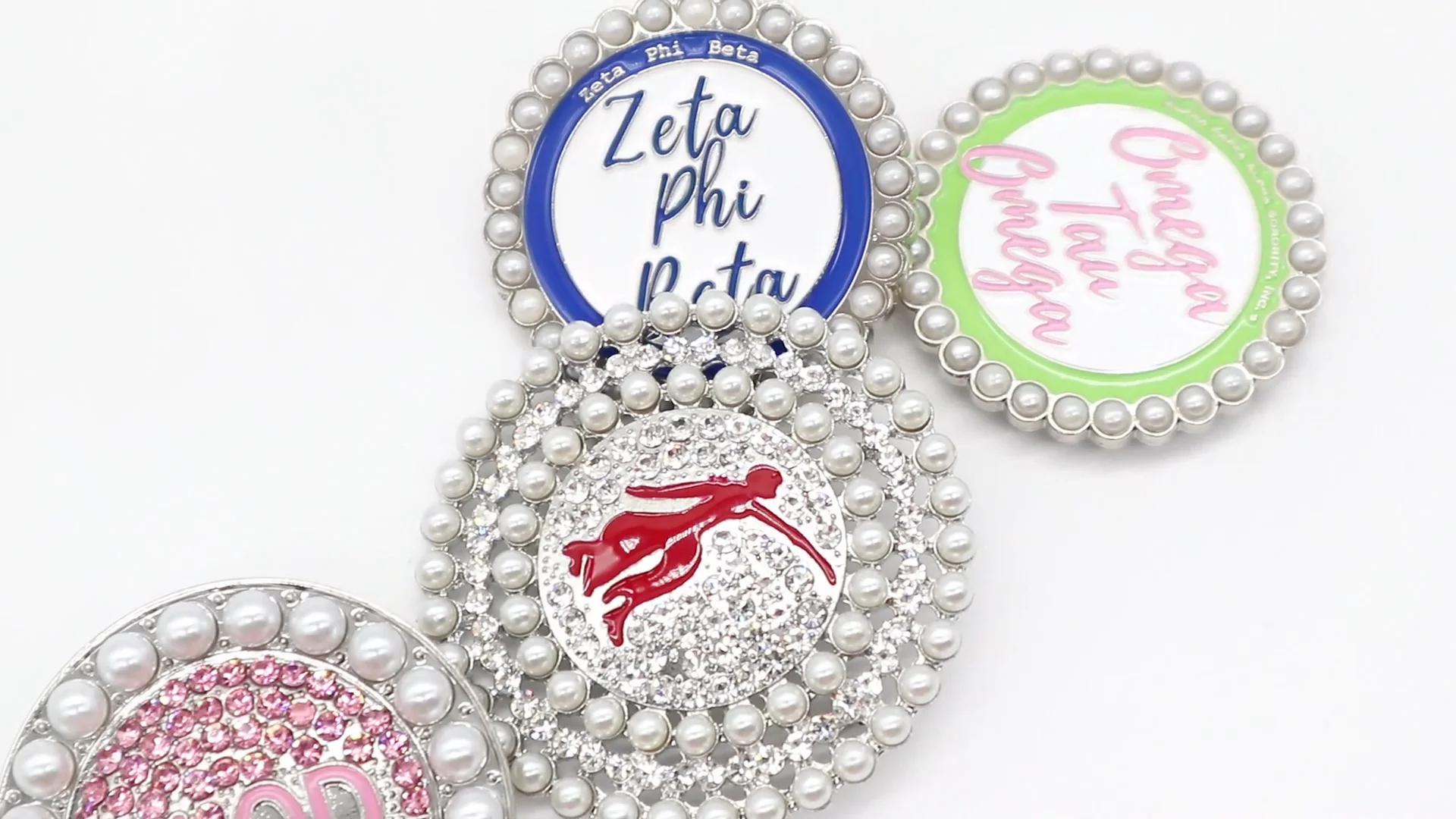 Custom Zeta Phi Beta Sorority Pearl Brooches Pins Fashion Woman Lapel Pins Jewelry Gift For ...