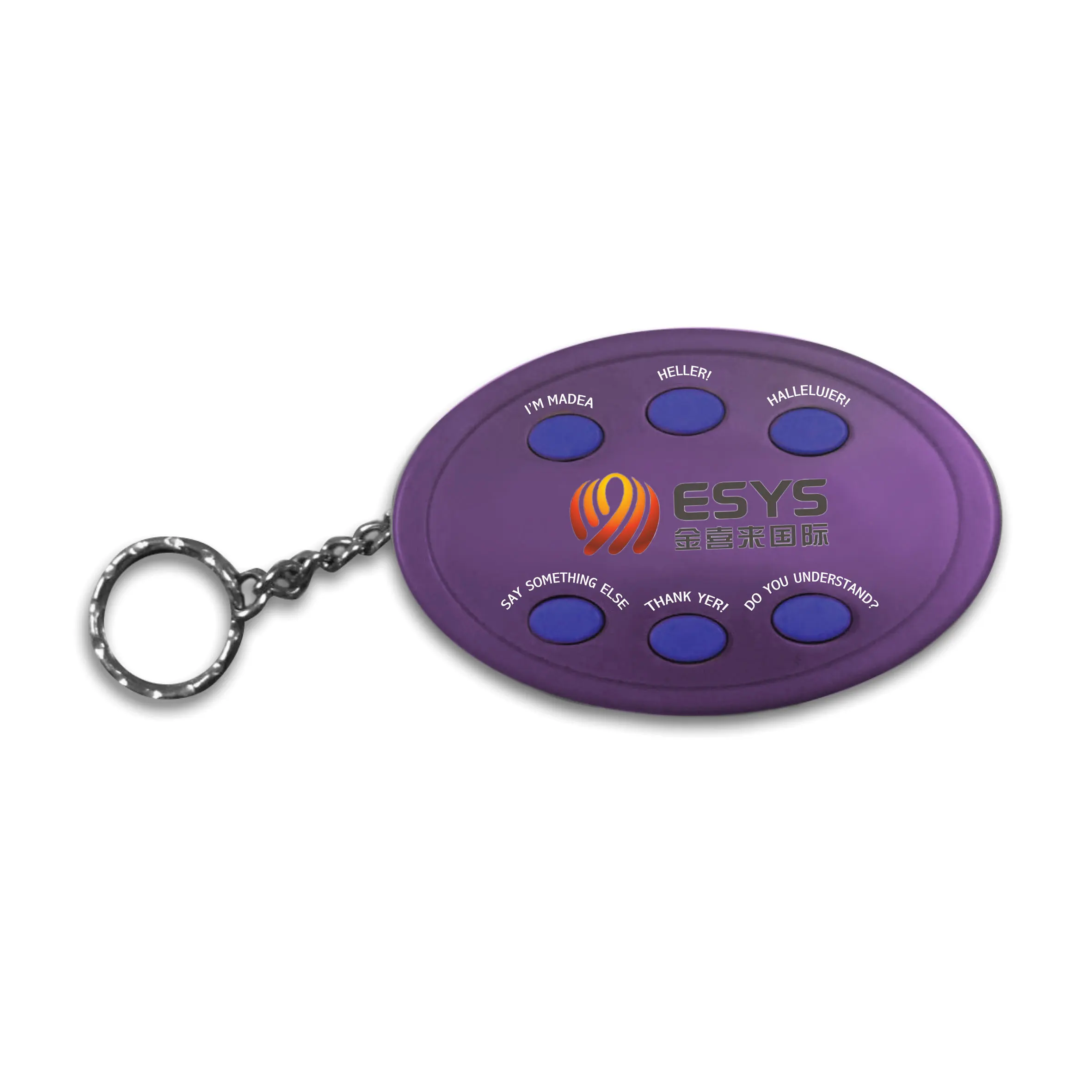 Custom Logo 6-Button Funny Talking Keychain with Sound