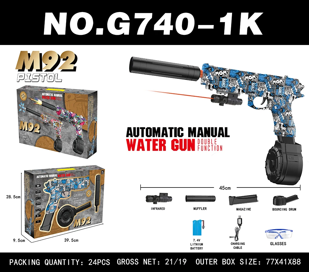 Flame Electric Splatter Blaster Gun Toys - Fun & Safety