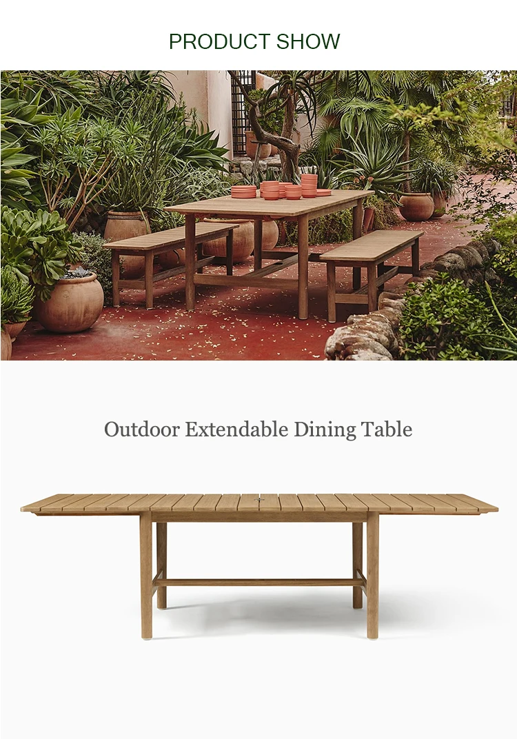 Outdoor Restaurant Patio Furniture Garden Farm Table Space Saving Solid ...