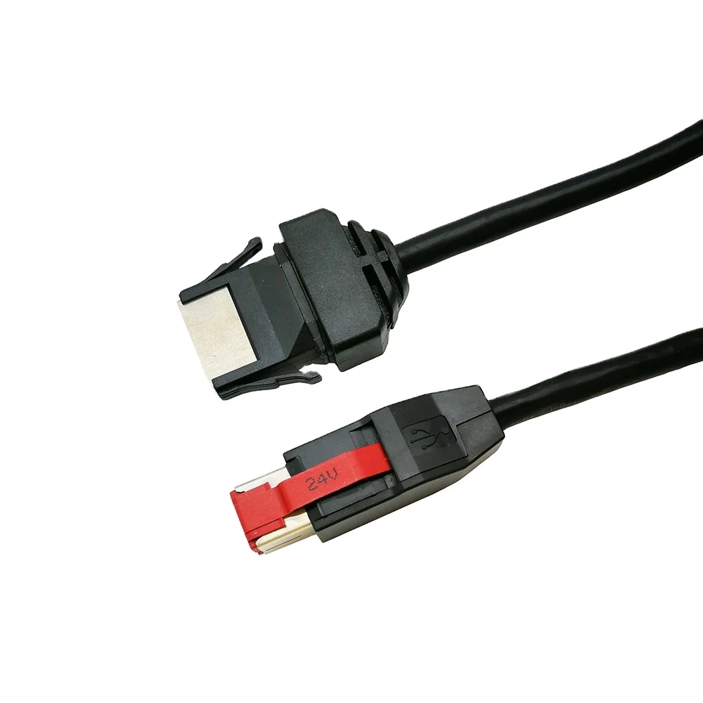 (SDL) 2x4 1x8 LATCH-N-LOCK 12V 24V Powered USB Cable for POS