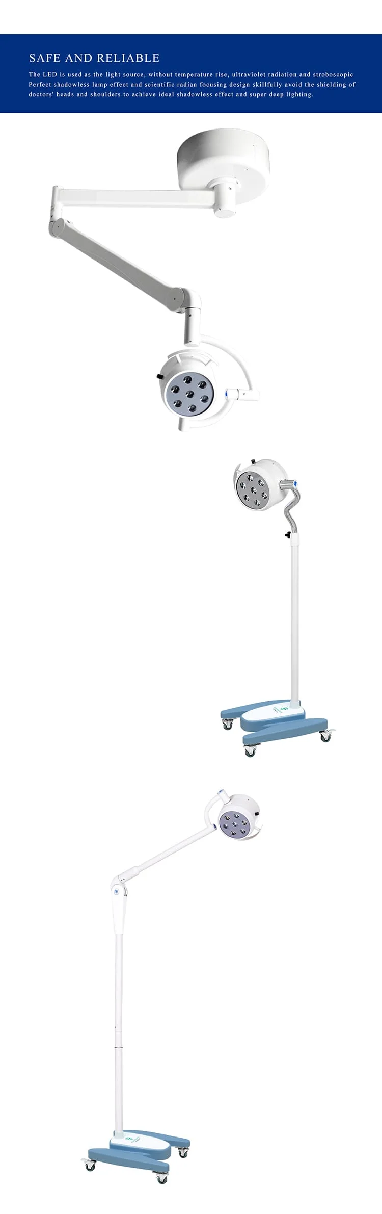 Mobile Surgery Operation Lamp Double Head Operating Shadowless Lamp Led ...