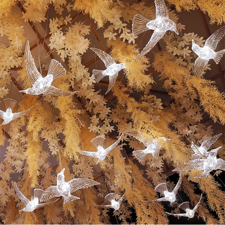 Nordic Modern Led Pendant Light With Birds - Living Room Ceiling Lamp