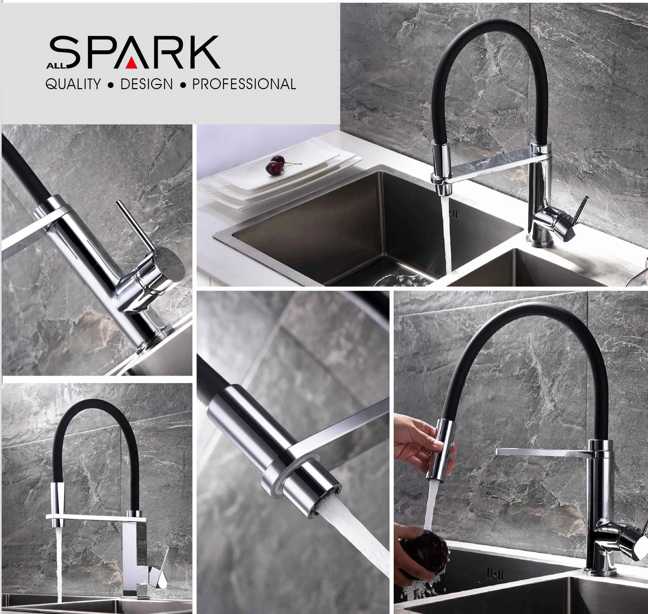 Luxury Watermark Tapware Design Pull Out Kitchen Taps