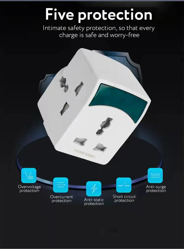 Akko Star Copper Universal Adapter Travel Wall Ac Power Plug Socket ...