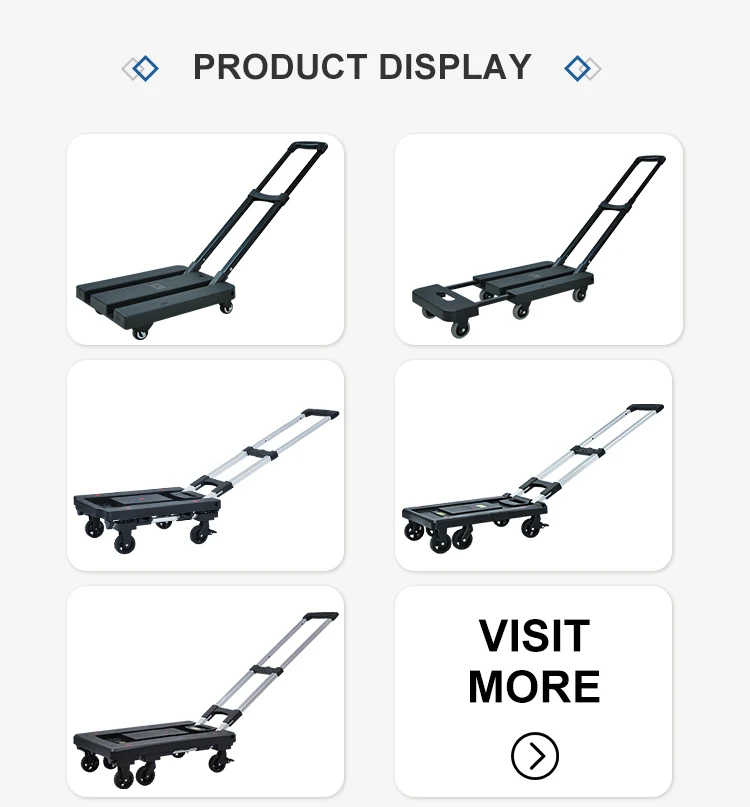 Uni-Silent 200kg Heavy Duty Retractable Dolly Warehouse Truck Luggage ...