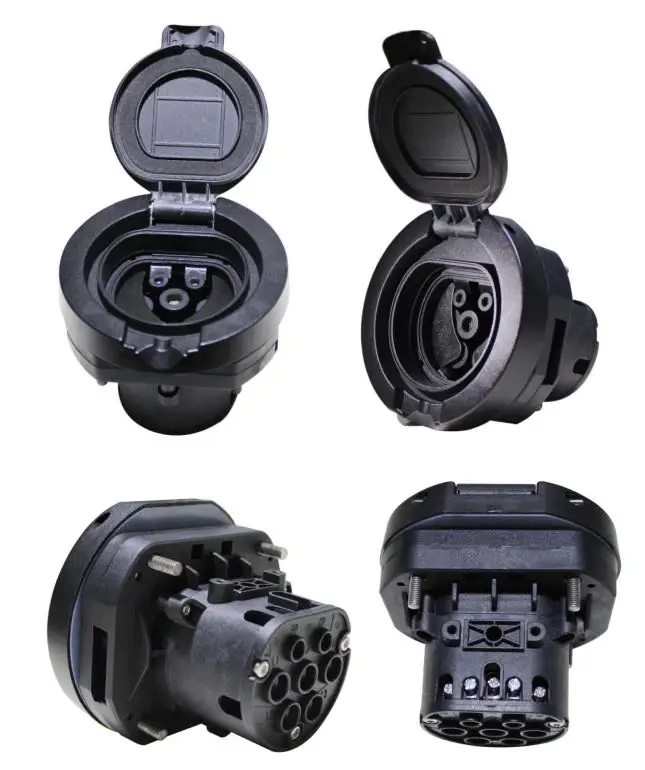 IEC 62196 Type 2 Female Socket 1/3Phase 16A/32A EV Station Side Type 2 ...