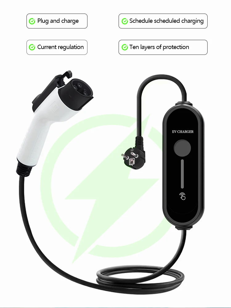 Home Use Adjustable Current 32a 7.6kw Level 2 Ev Car Charger Type1 Ev ...