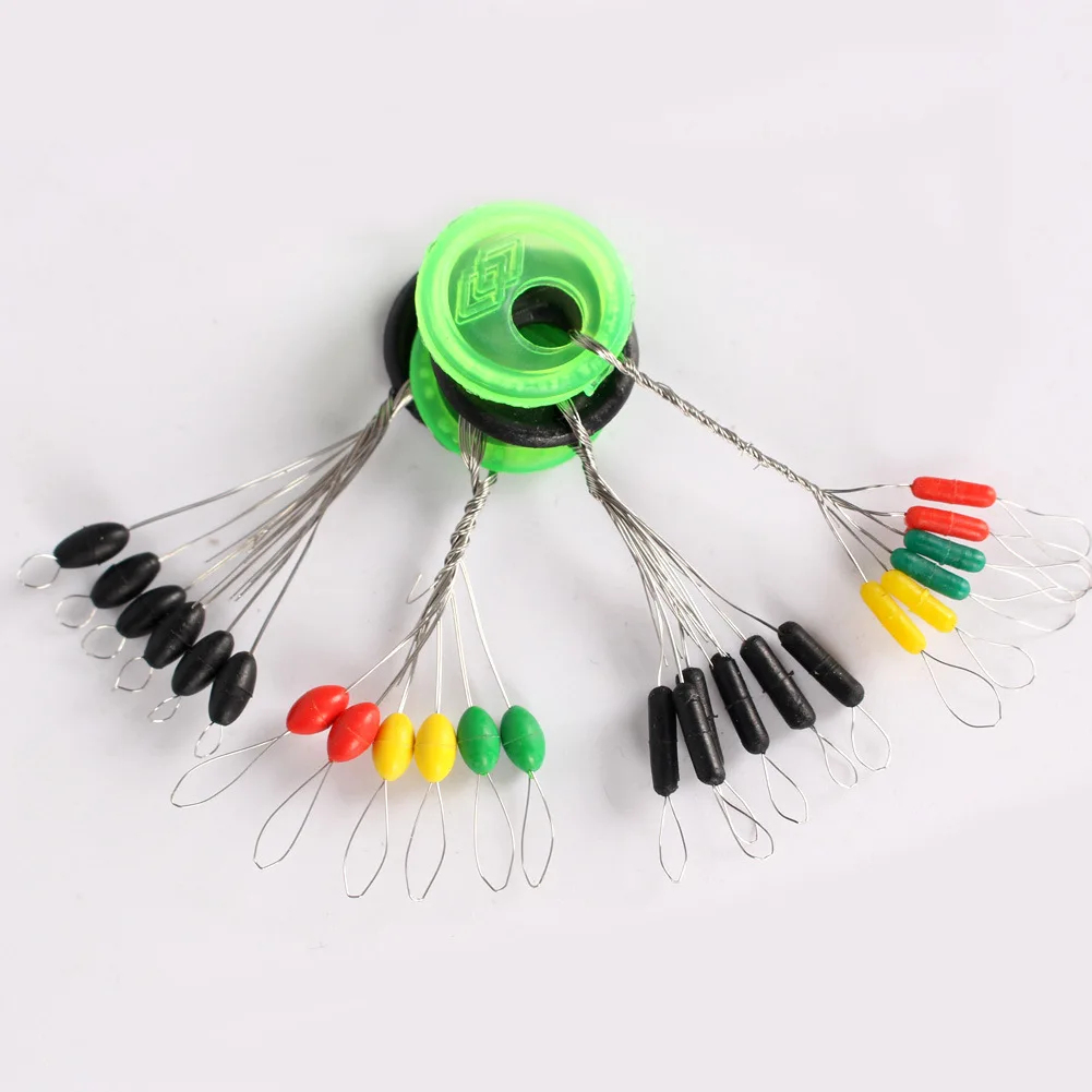 SUPERIORFISHING Rubber Bobber Stoppers Black Space Beans Rubber Line ...