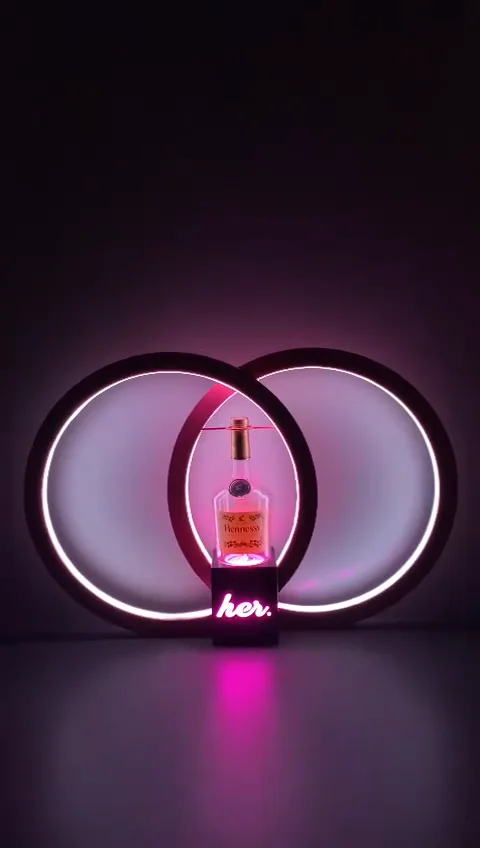 Double-ring Led Bar Shelf Light Up Liquor Bottle Display Presenter ...