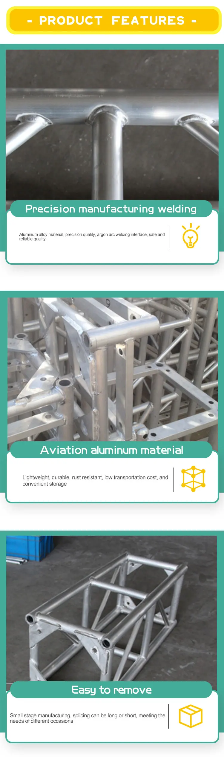 Outdoor Indoor Aluminum Box Structure Truss Corners For Outdoor Indoor ...