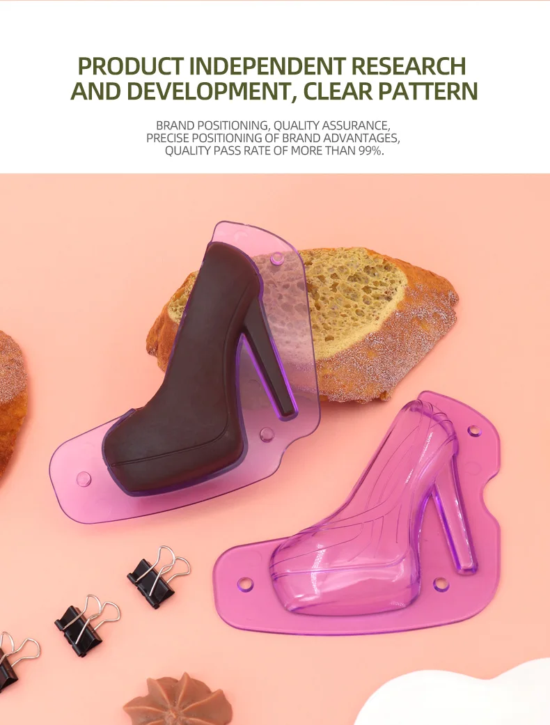 3D Chocolate Inverted Mold Purple Translucent High Heel Chocolate Mold ...
