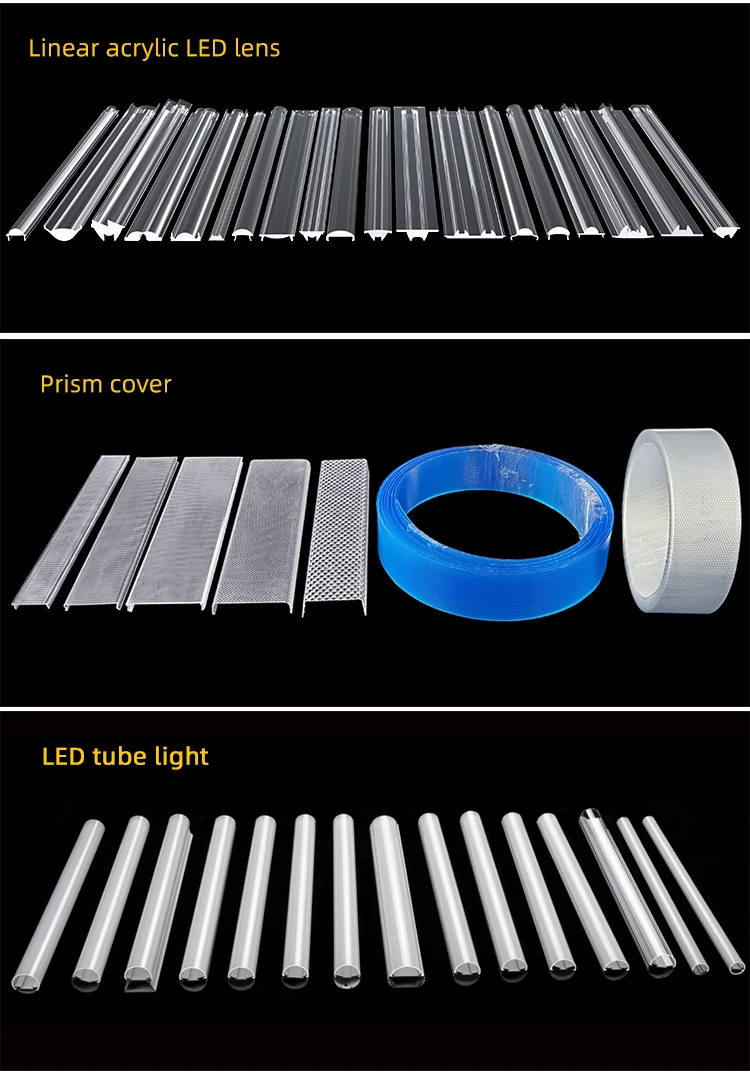 Extrusion Light Diffusion PC PMMA Acrylic LED Strips Covers