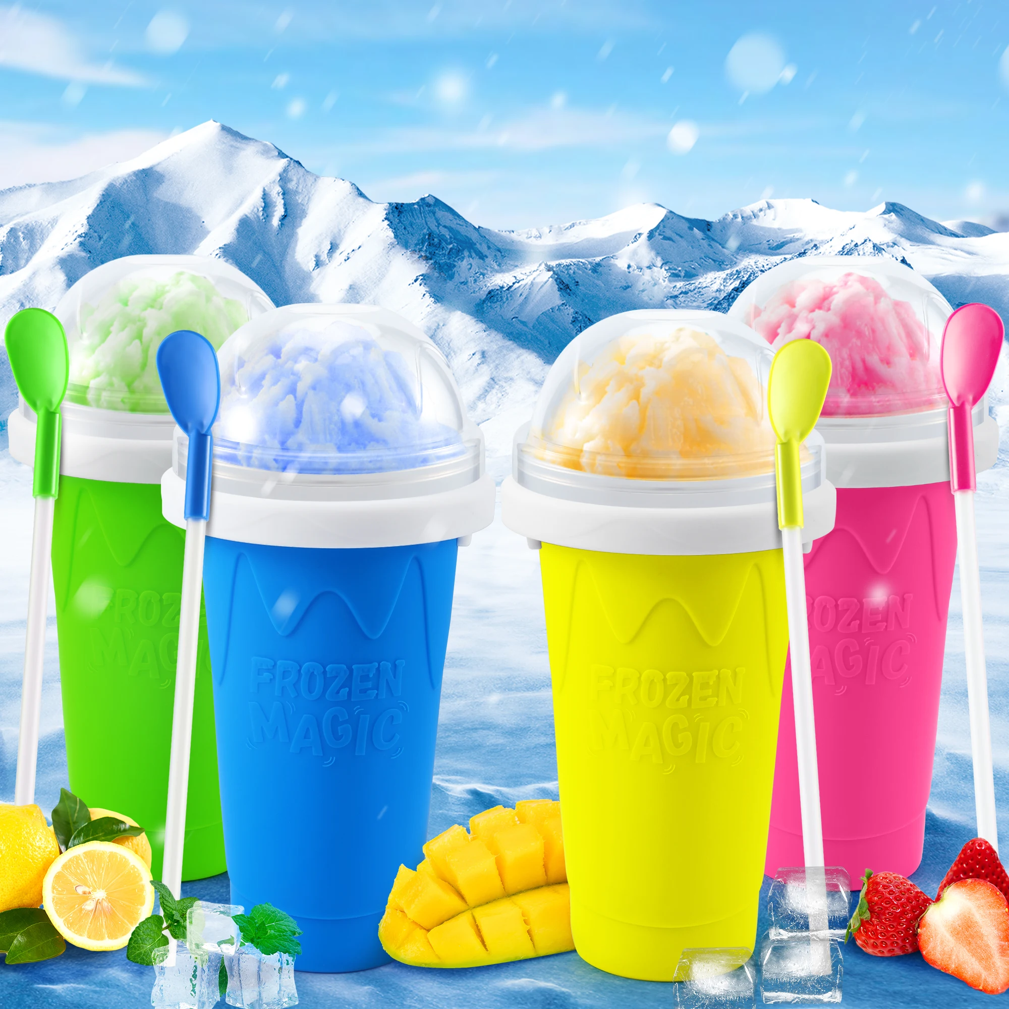 Slushy Cup Magic Slushy Maker Squeeze Cup Slushie Maker,Homemade Milk ...