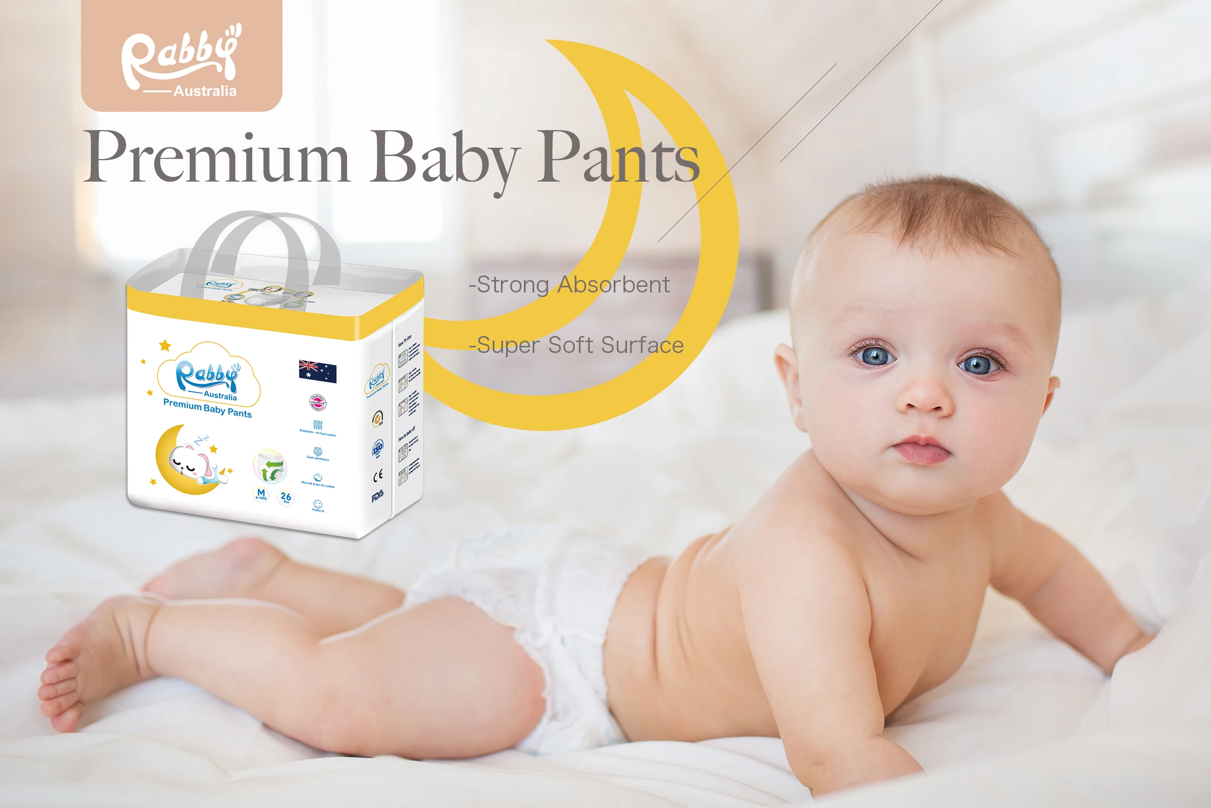 Rabby Baby Diaper Skin Care Nappies - Ultra Thin & Breathable