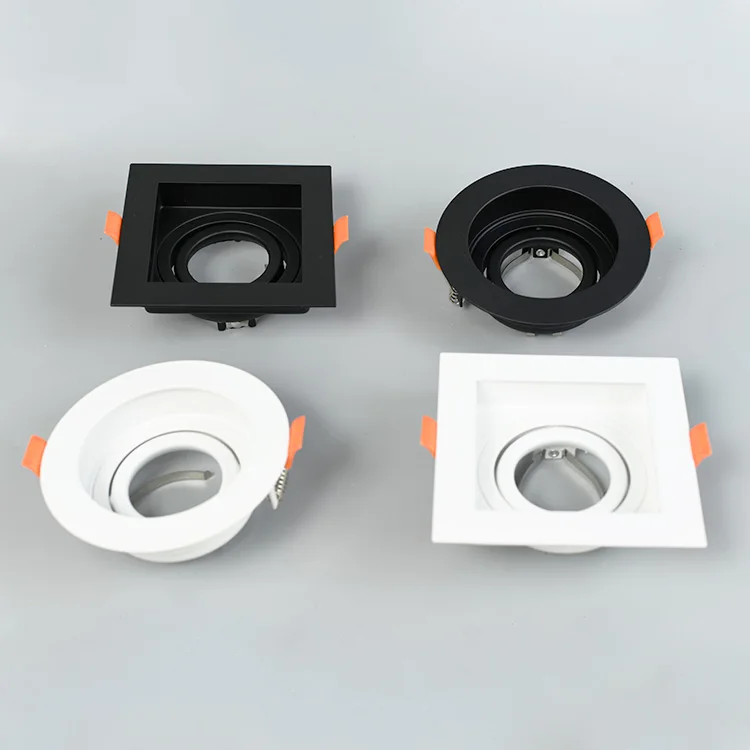 Aluminum Downlight Fixture Spot Led Lights White Silver GU10 Frame ...