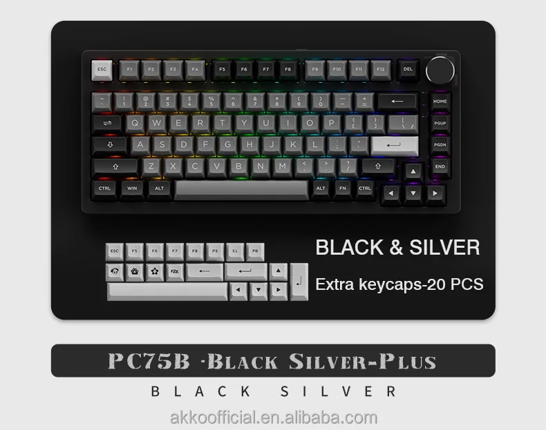 New Arrivals Akko Pc75 Gaming Keyboards Diy Rgb Backlit 75 Keys ...